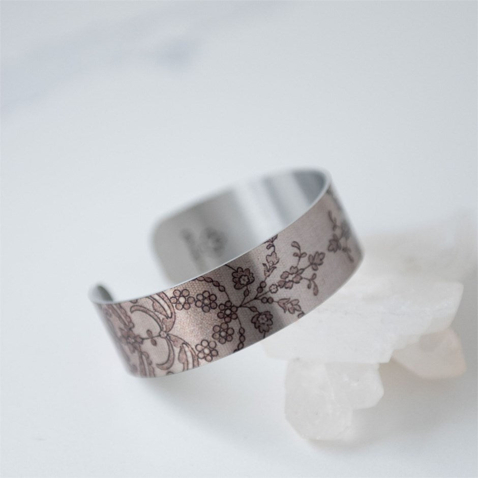 Bracelet - Metal Cuff - Inscribed Cross Stitch – Rose & Flair Lifestyle